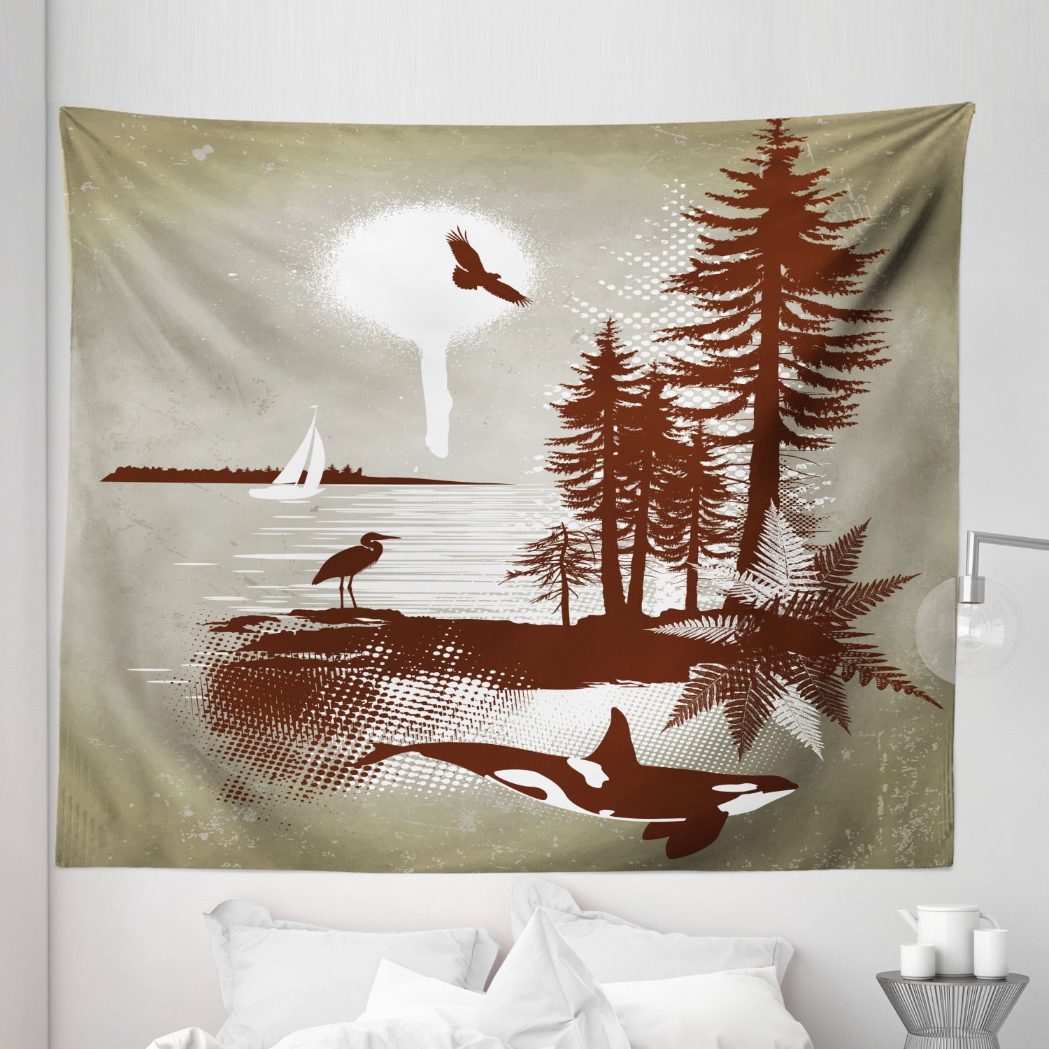 Nautical Tapestry, Detailed Complex West Coast Scenery Graffiti Style ...