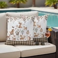 2 Pack Outdoor Waterproof Throw Pillow Covers,Forest Deer Bear Hedgehog ...