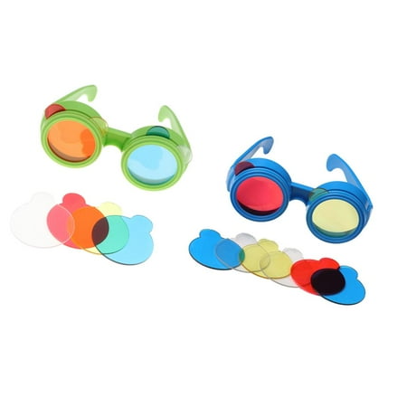 2 Set Student Kids Trichromatic Glasses Toy - Exploring Three Primary ...
