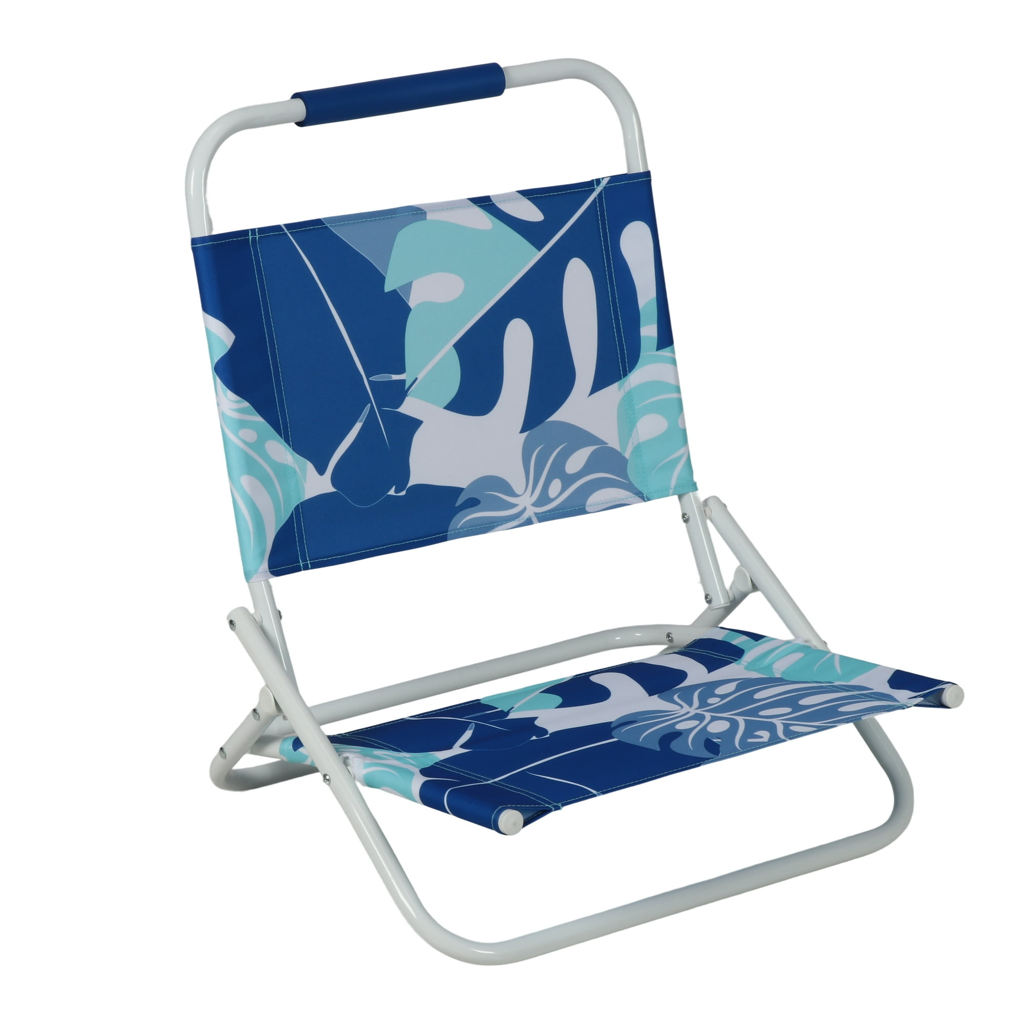 Click here for Mainstays Beach Sand Chair  Stripe  Blue  Polyeste... prices