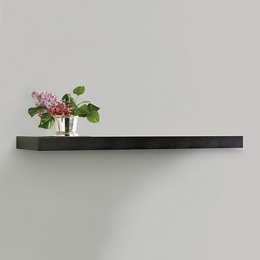 Warwick 18 in W x 8 in D x 1.25 in H Floating Wall Shelf, Black ...
