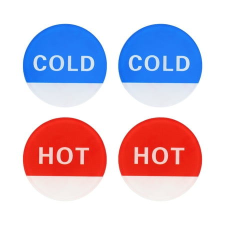 Uxcell Self Stick Hot/Cold Water Label, 2 Pairs/4 Pack Acrylic Round ...
