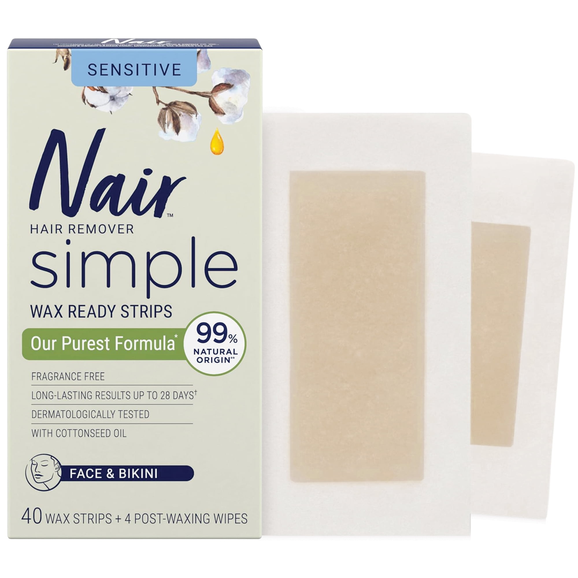 Click here for Nair Simple Wax Strips For Face & Bikini  With Cot... prices