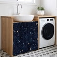 Blue Starry Sky Cabinet Curtains 35''x35'', Universe Space Galaxy Night ...