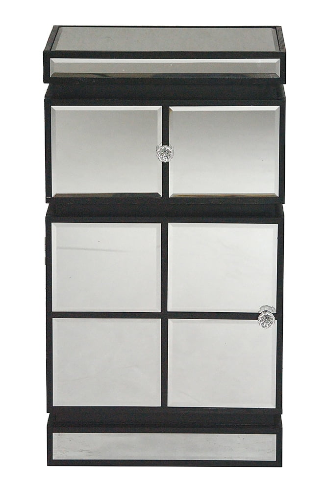 36' Black Mirrored Accent Cabinet with a Drawer and a Door - Walmart.com