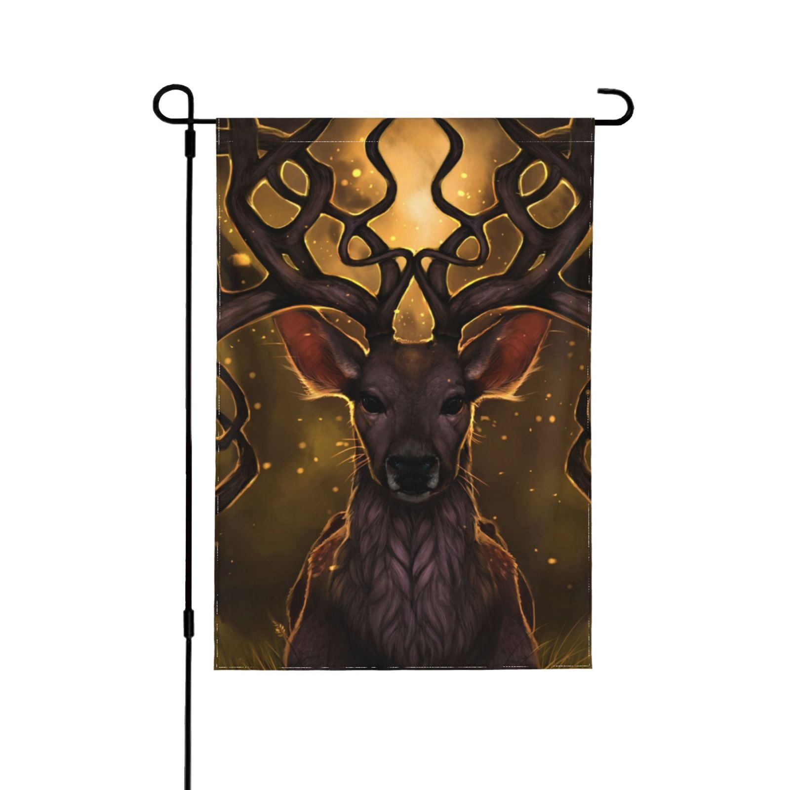 ZNDUO Fantasy Big Horned Deer Pattern Garden Flag, 28"x40" Double Sided ...