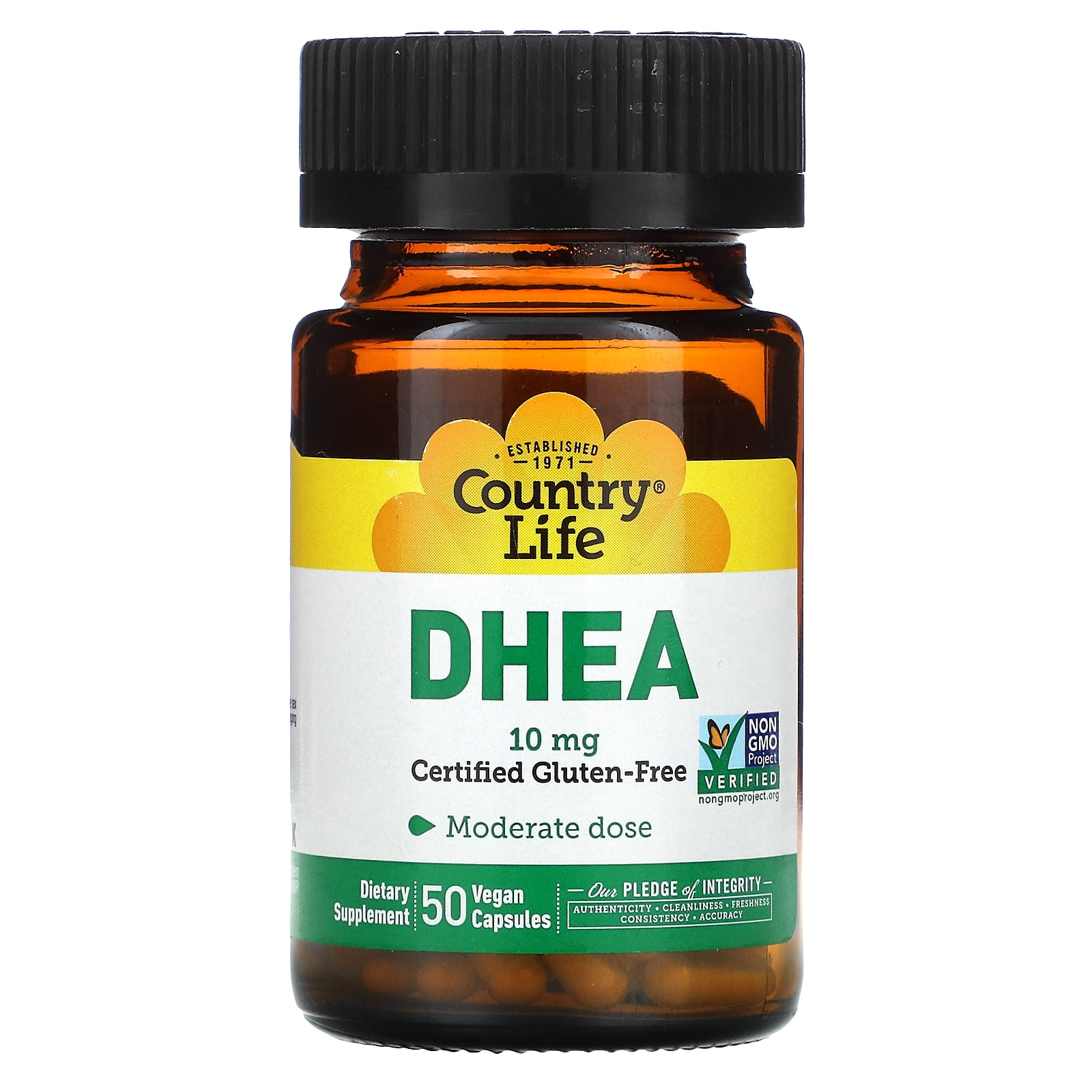 Country Life - DHEA Dehydroepiandrosterone 10 mg. - 50 Vegetarian Capsules Formerly by Biochem ...