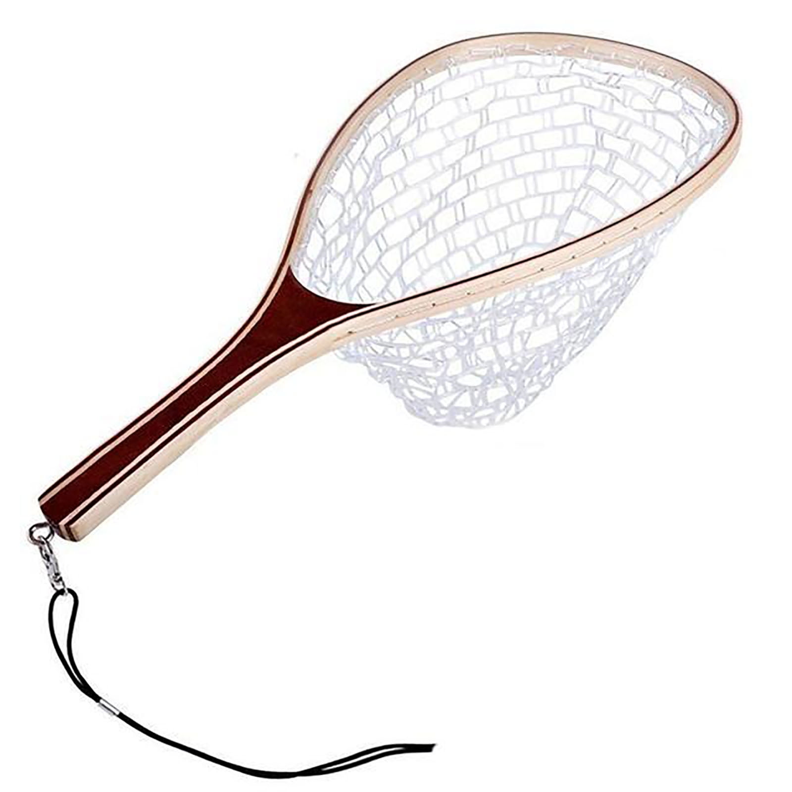 Fly Fishing Landing Net Portable Lightweight Rubber Net With Wooden ...