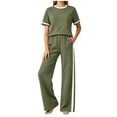 CBASIHI Womens Color Block Two Piece Outfits- Elastic Waist Short ...