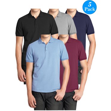 Men's Dry Fit Moisture-Wicking Polo Shirt (3-Pack) - Walmart.com