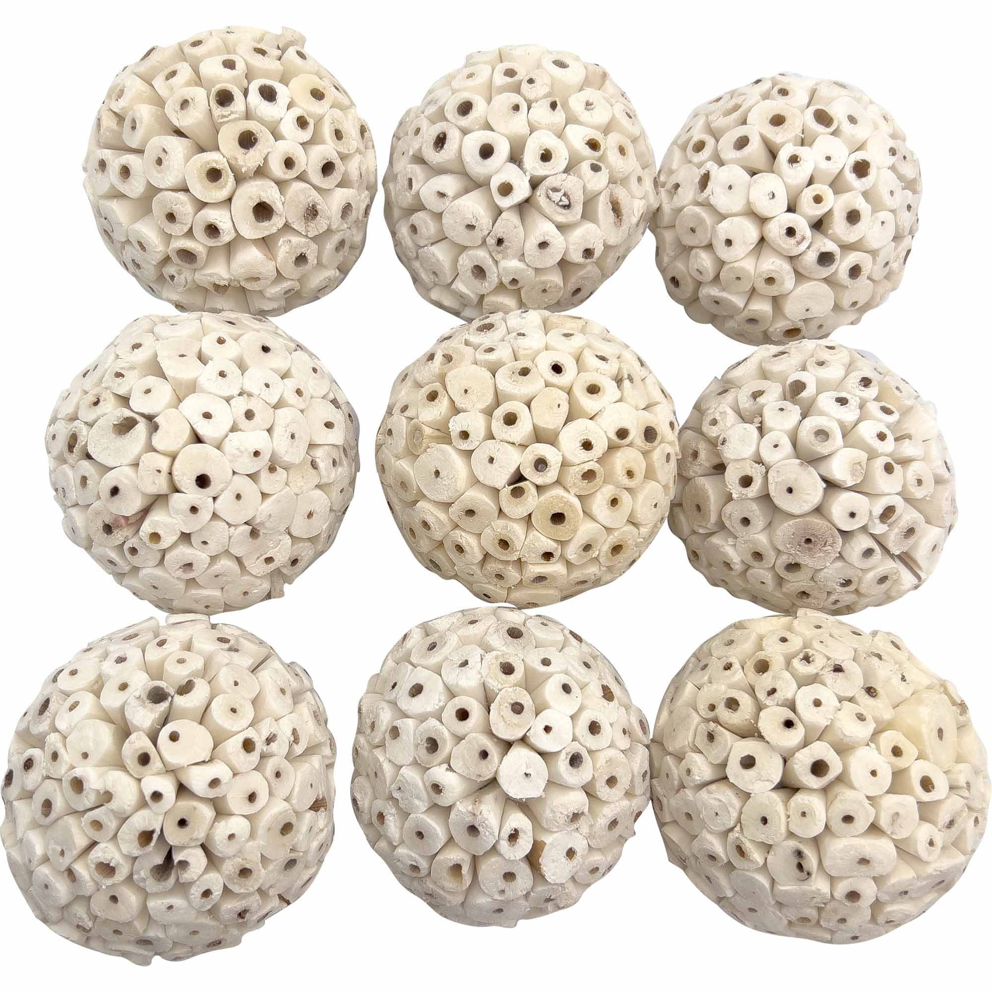5103 Pk9 Big Sola Bird Balls - Handmade Natural Sola Wood Bird Foot ...