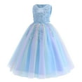 IBTOM CASTLE Flowers Girls Tulle Lace Dress for Kids Wedding Bridesmaid ...