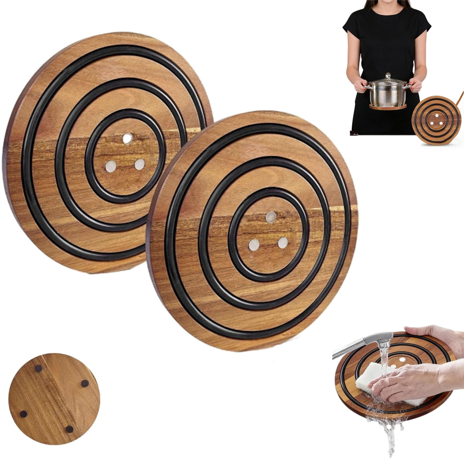 Click here for Nobrand Magnetic Wooden Trivets  Magnetic Wooden T... prices