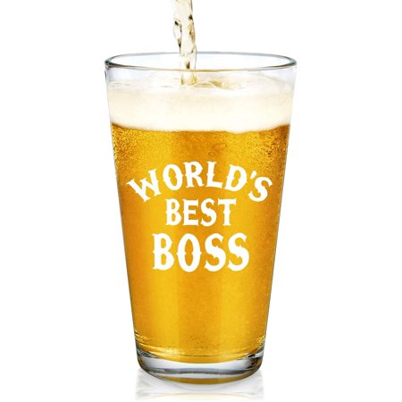 World's Best Boss Beer Glass for Men, Boss, Husband, Father, Brother ...