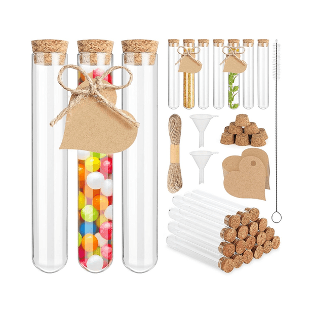 Winyuyby 30 Pcs Test Tubes, Test Tubes With Corks Glass Test Tubes 20 x ...