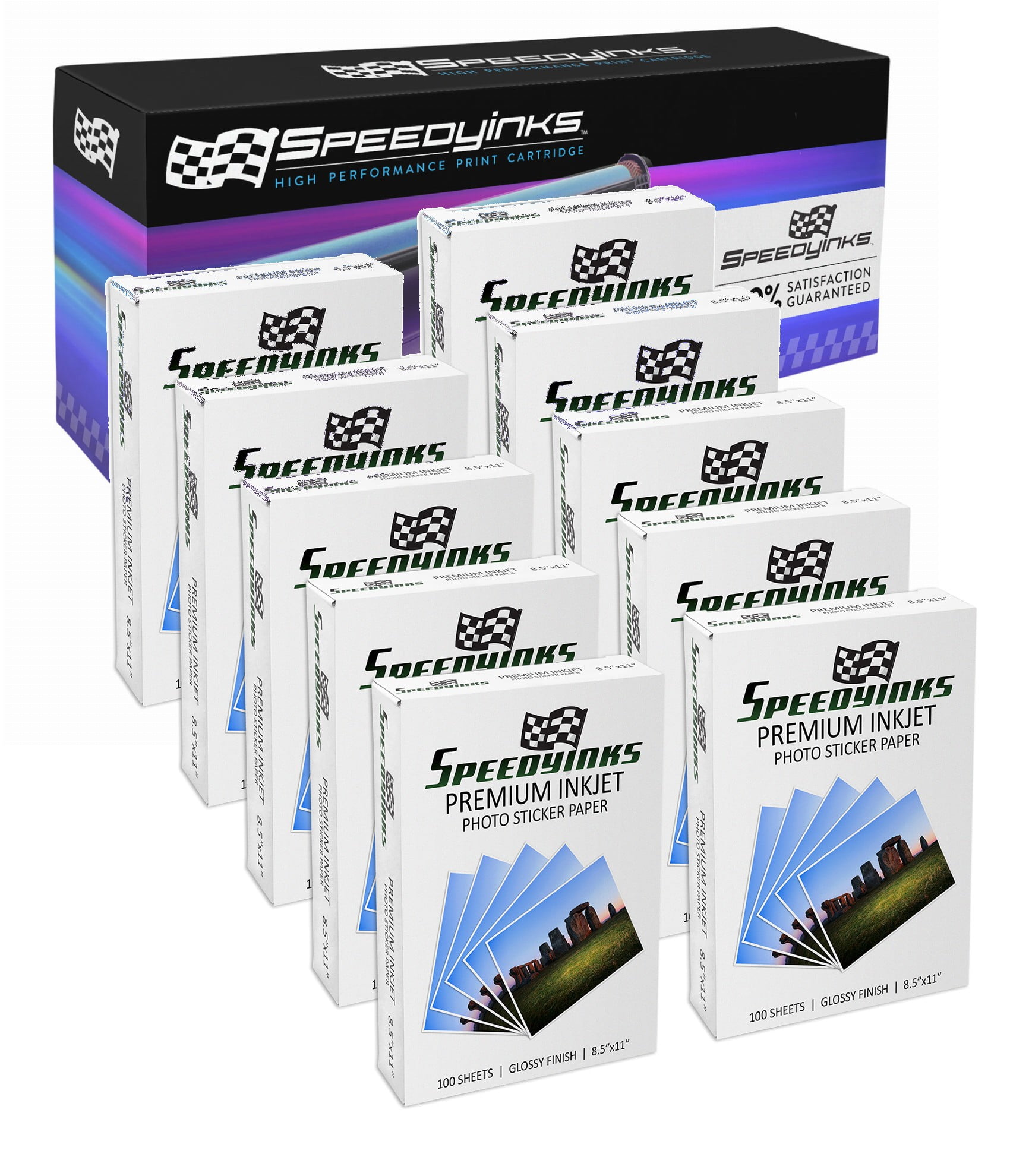 Buy Speedy Glossy Inkjet Photo Sticker Paper 8.5X11 100 Sheets 10-Pack ...