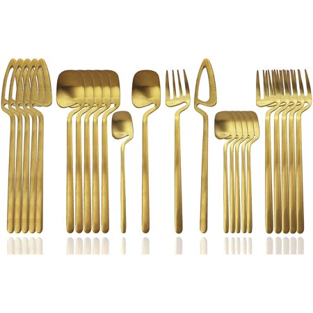 Silverware Set Satin Finish 24-Piece Stainless Steel Flatware Set ...