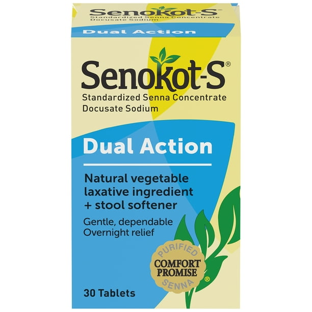 Senokot-S® Dual Action Senna Plus Stool Softener Laxative Tablets, 30 Ct - Walmart.com