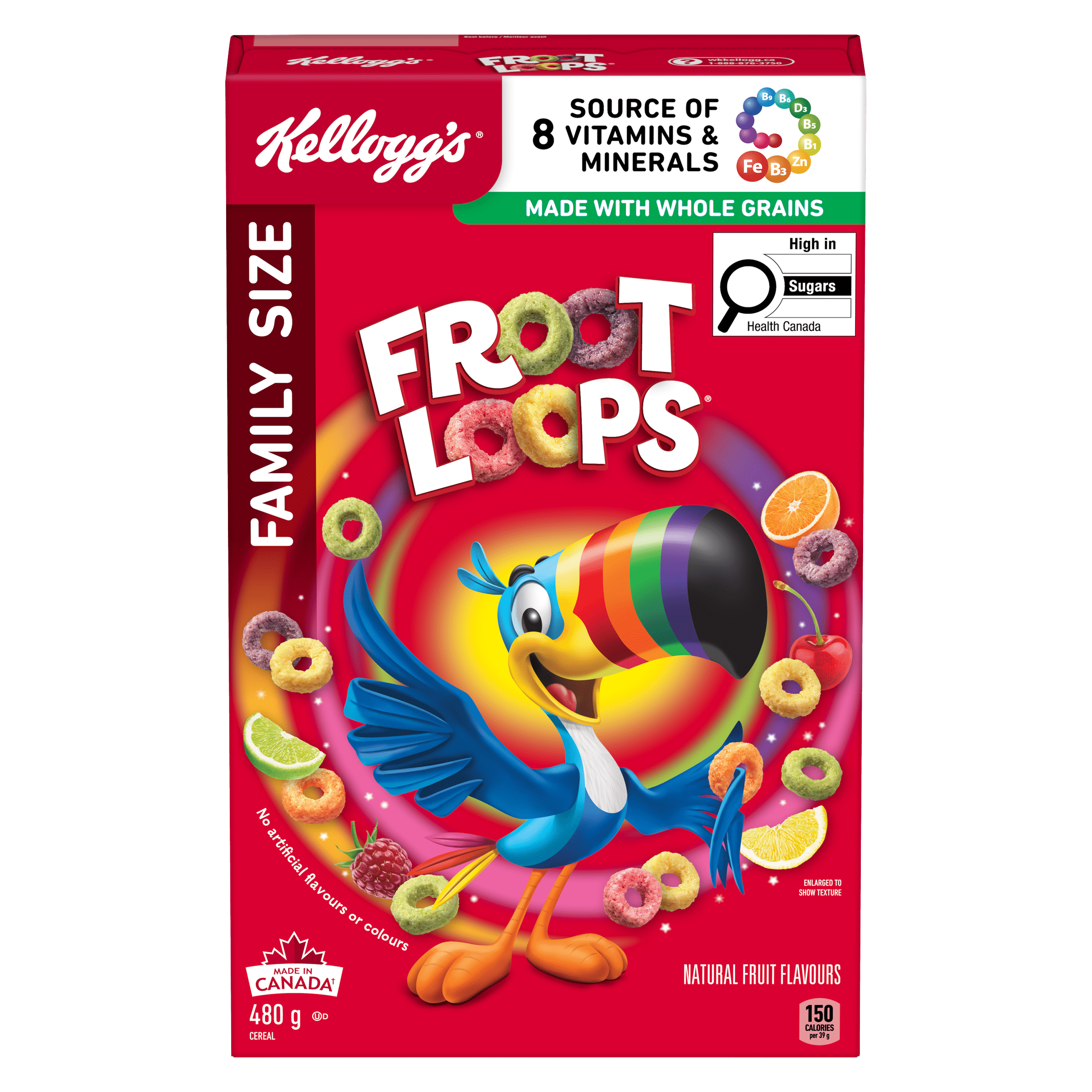 Kellogg's Froot Loops* Cereal Family Size, 480g, Froot Loops® Cereal ...