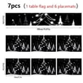 7 Piece Linen Table Runner and Placemats Set, Christmas Tree Lights ...