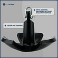 Five Oceans River Anchor, 20 Lb / 9 Kg, Cast Iron Black PVC Vinyl ...