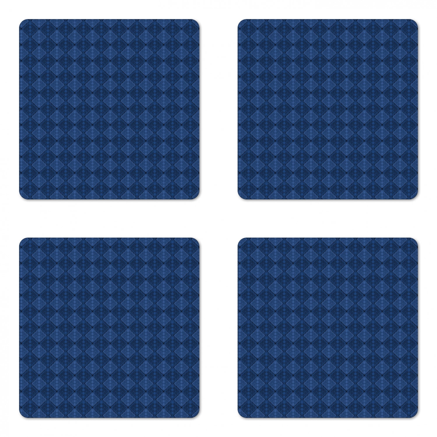 Navy Blue Coaster Set of 4, Nautical Colored Continuous Demonstration ...