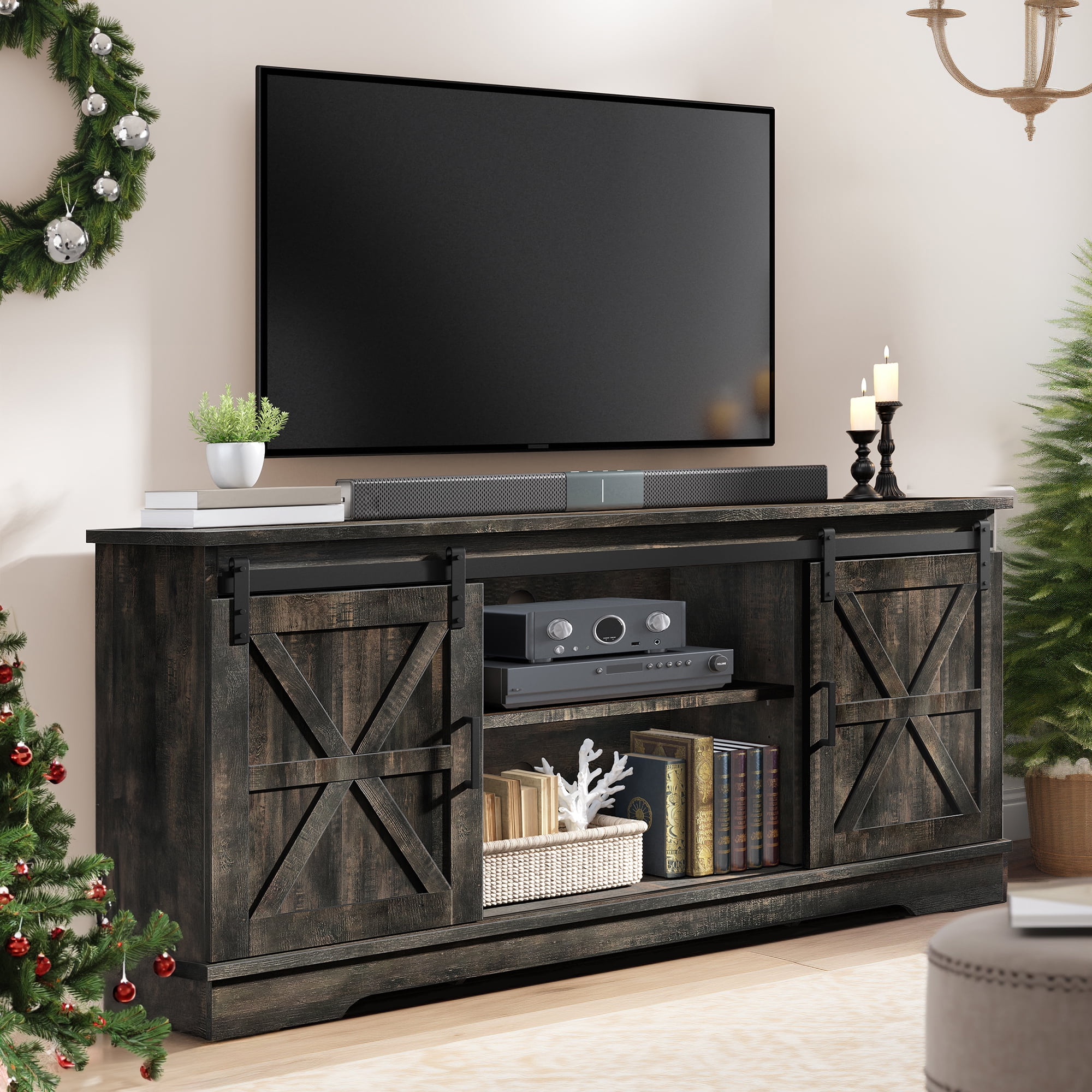 Click here for Dextrus Farmhouse 59 Tv Stand With Storage Cabinet... prices