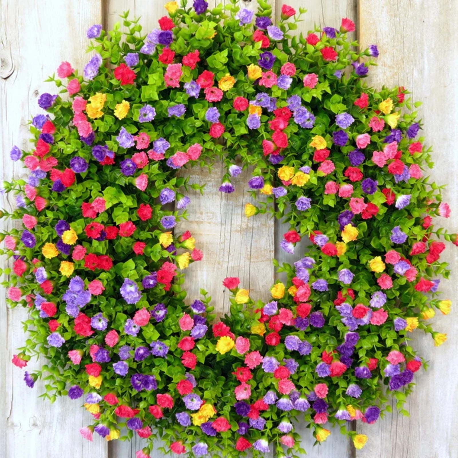 Visland Artificial Wreath No Wilting Attractive PVC Realistic Fake ...