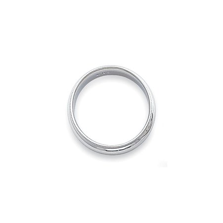 GemApex - 950 White Platinum Ring Band Wedding Milgrain Comfort Half ...