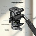 Neewer GM27 Tripod Fluid Head - 37mm Leveling Base, Arca QR Plate, 8 ...
