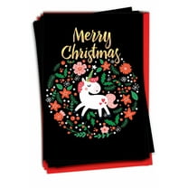 12 Funny Merry Christmas Cards Pack (1 Design, 12 Cards) - Reindeer ...