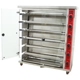 6-Roll Roast Chicken Rotisserie Machine Oven Vertical Gas Rotating Rod ...