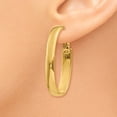 14k 7.75mm Oval Omega Back Hoop Earrings 14k Yellow Gold Earrings ...