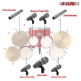 5 CORE Professional Drum Mic Kit 9 Piece Tom Snare Kick set XLR Wired ...