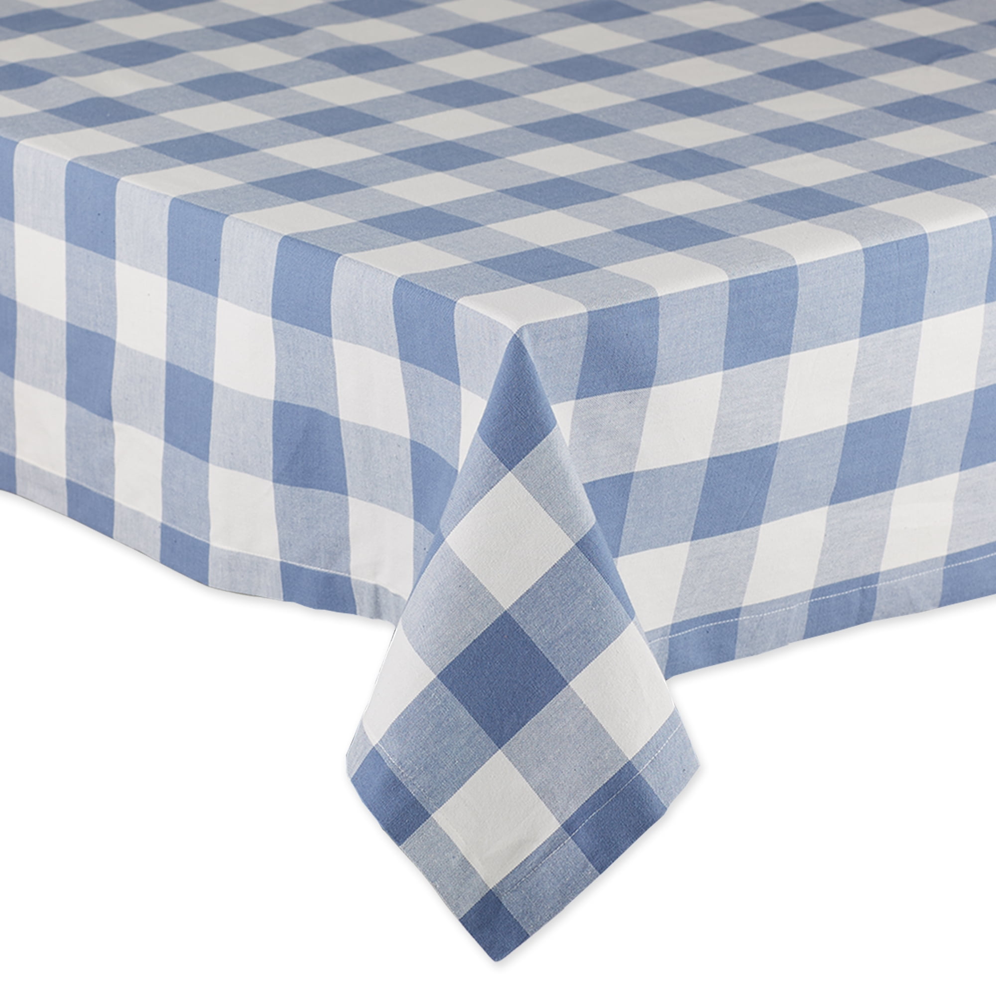 Light Blue Checkered Tablecloth