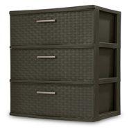 SAFAVIEH Vedette 5 Wicker Basket Storage Tower, Distressed Black ...