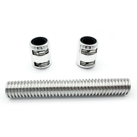 eccomum 12'' Universal Chrome Stainless Steel Radiator Hose Kit with ...