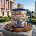 Personalized America 250th Anniversary Mug, Faux 3D Patriotic Mosaic ...
