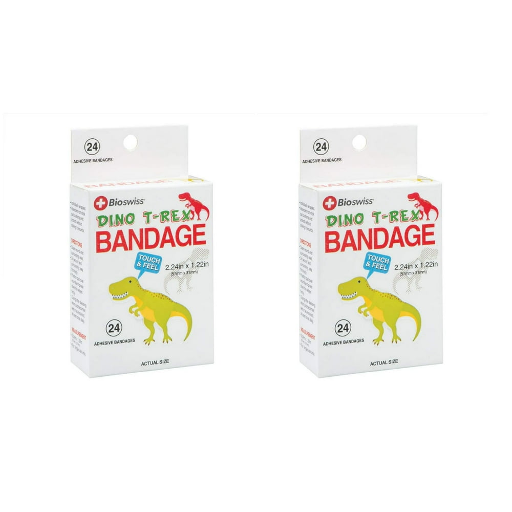 BioSwiss Novelty Bandages Self-Adhesive DINO T-REX (Pack of 2 ...