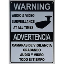 Warning Video And Audio Surveillance In Use Sign - Walmart.com