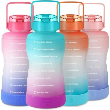 Giotto Large 1 Gallon Motivational Water Bottle with Time Marker 128 fl oz - Walmart.com