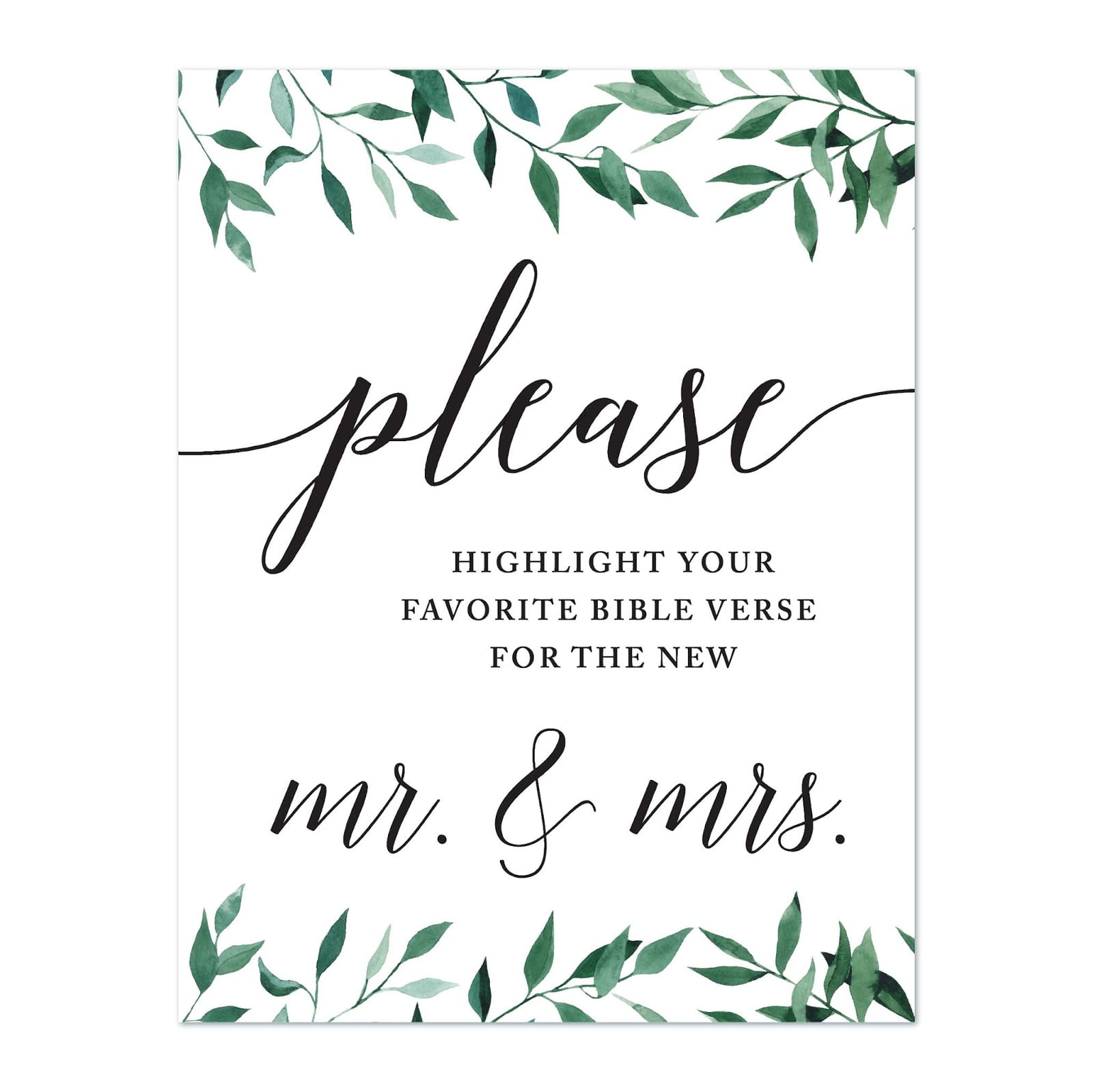 Koyal Wholesale Wedding Party Signs, Natural Greenery, Please Highlight ...