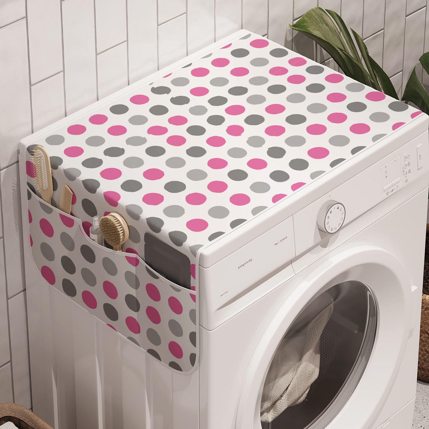 Geometric Washing Machine Organizer, Traditional Retro Polka Dots ...
