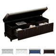 Aukfa Upholstered Storage Bench with 3 Drawers, Flip-Open Storage Box ...