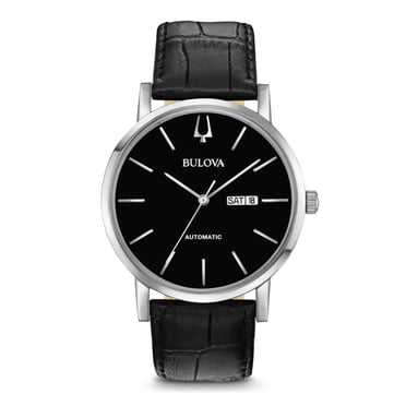 Bulova Men's Automatic Brown Leather Automatic Watch 97A109 - Walmart.com