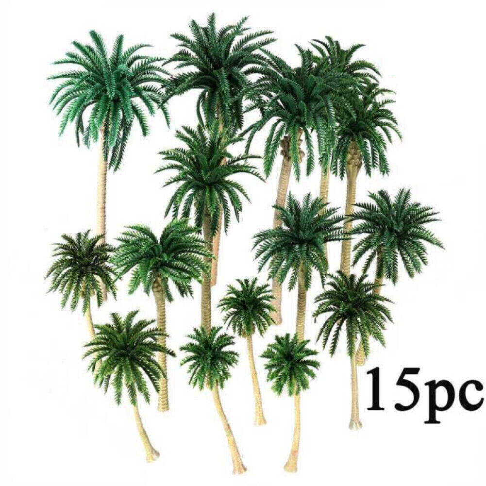 15PCS Scenery Model Tree Lifelike Palm Tree Model For Home Hotel Office ...