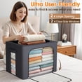 8 Pack Clothes Storage Bins with Metal Frame,40L Storage Bags Fabric ...