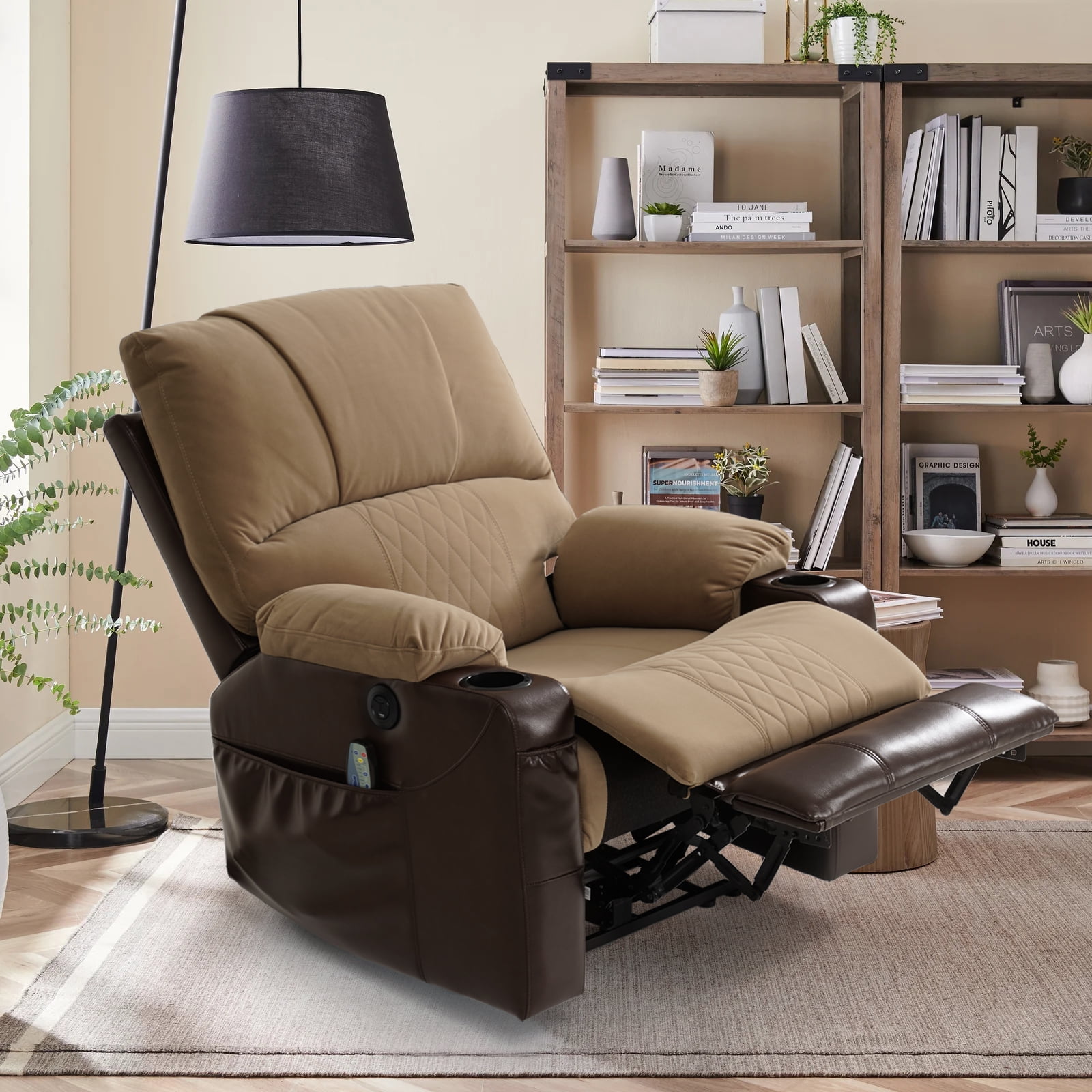 Electric Power Recliner Chair with Massage, Heating, USB and Type-C ...