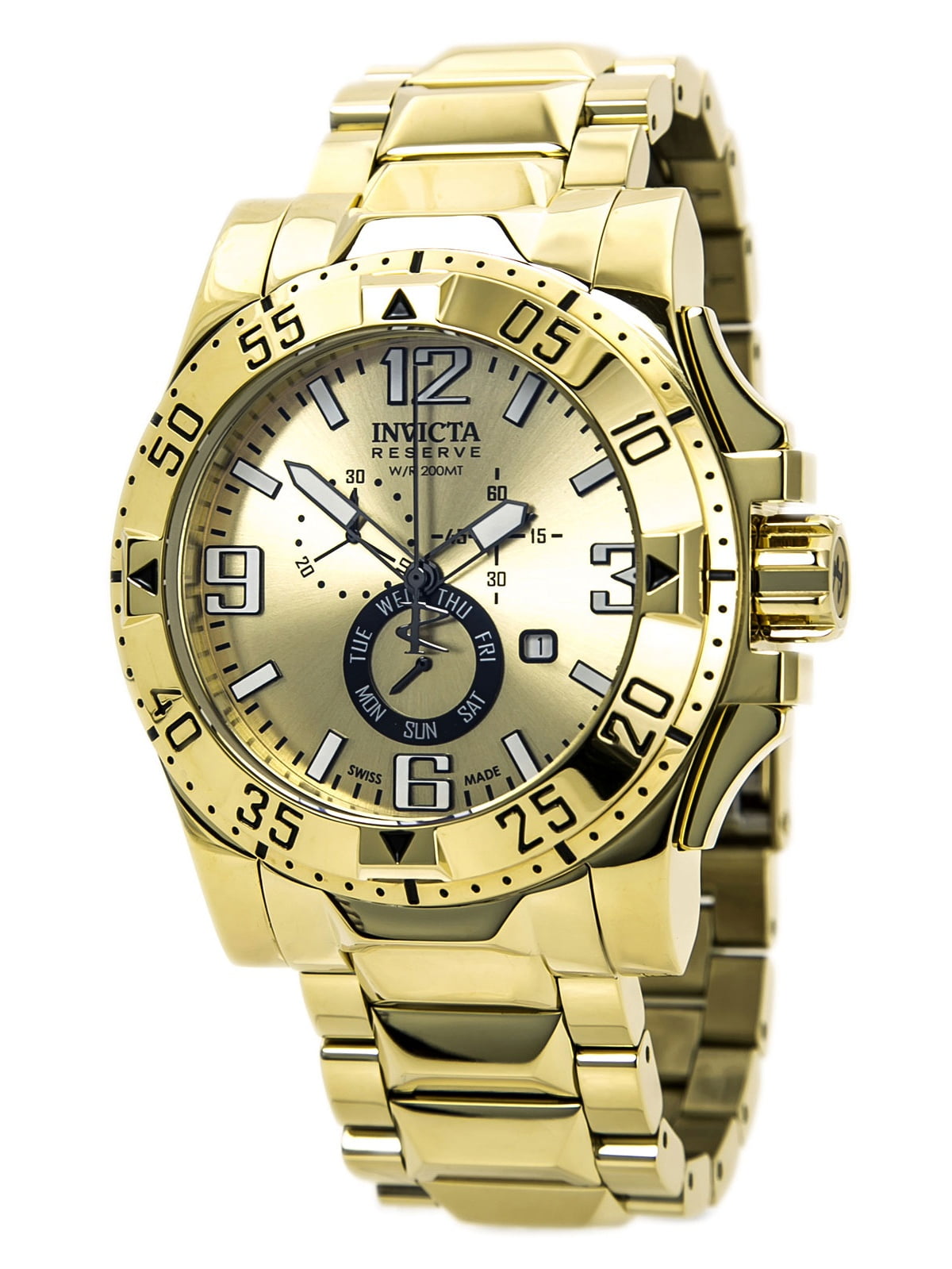 Invicta Men's 15327 Excursion Gold Tone Dial Gold Plated Steel Chronograph Dive Watch - Walmart.com