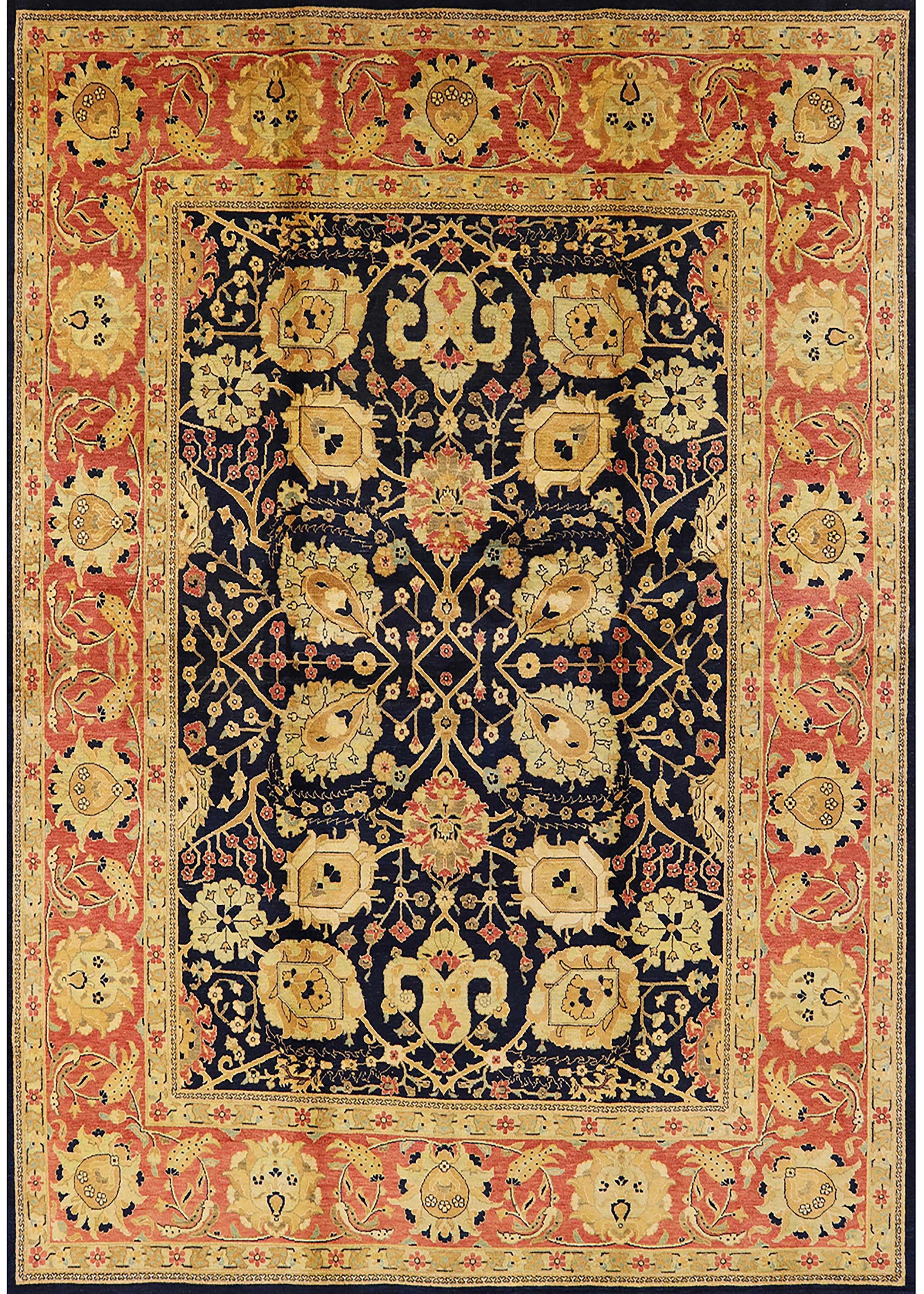 Ahgly Company Indoor Rectangle Mid-Century Modern Red Brown Oriental ...